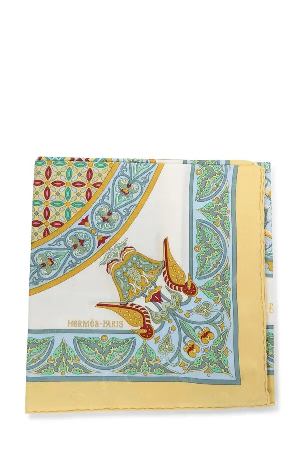 Hermès Multicolor 'ciels Byzantins' Silk Scarf 90 - Yellow