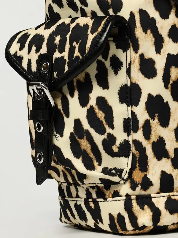 GANNI Leopard Print Backpack - Multicolor