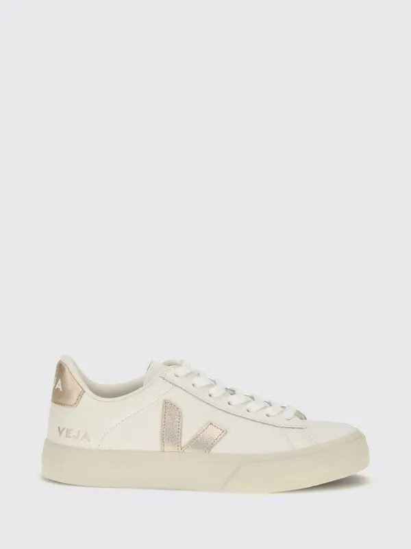VEJA Campo Chromefree Leather Sneakers With Contrast Logo - White