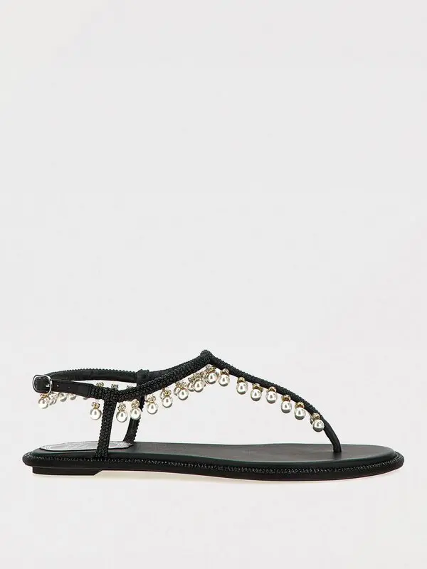 Rene Caovilla Flat Sandal - Black