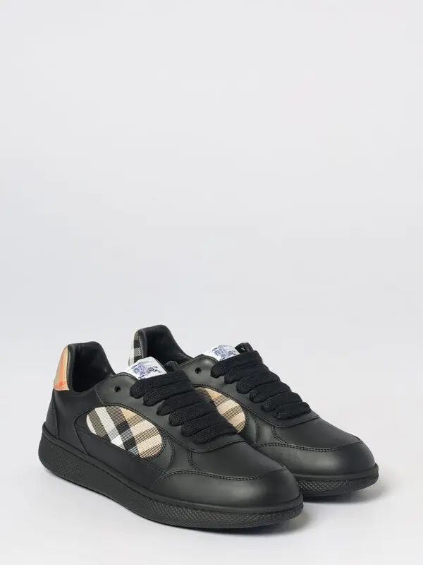 Burberry Checked Sneakers - Black