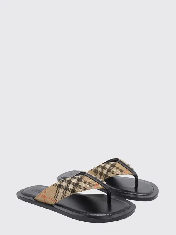 Burberry Checked Sandals - Sand