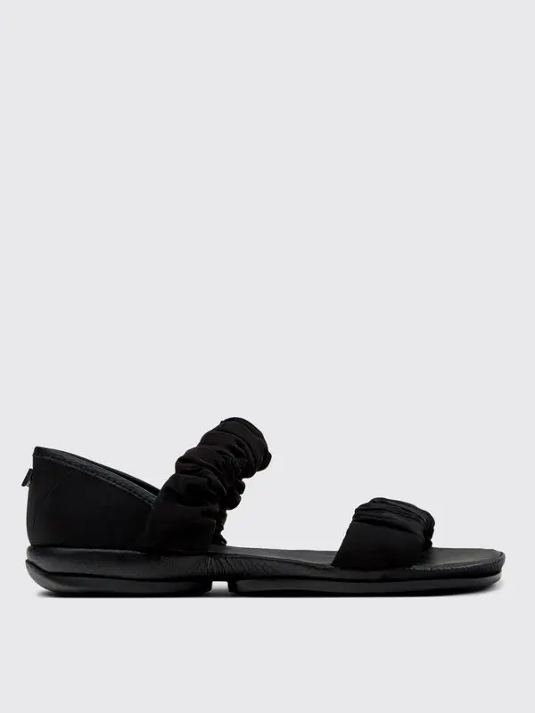 Camper Flat Sandal - Black