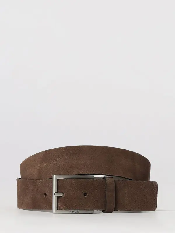 Hugo Suede Leather Belt - Dark
