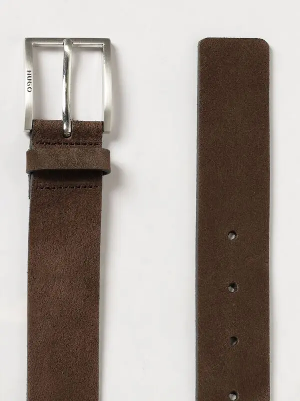 Hugo Suede Leather Belt - Dark