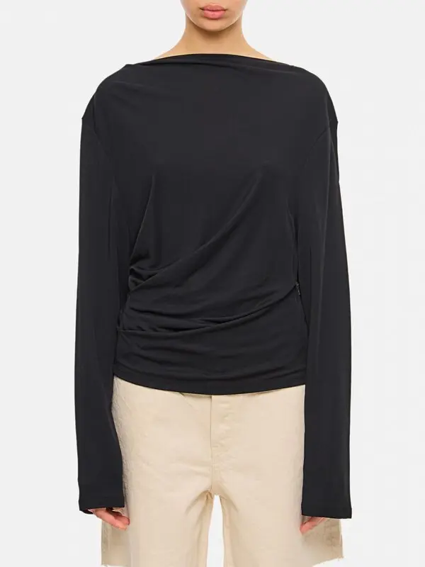 Jacquemus Draped Top - Black