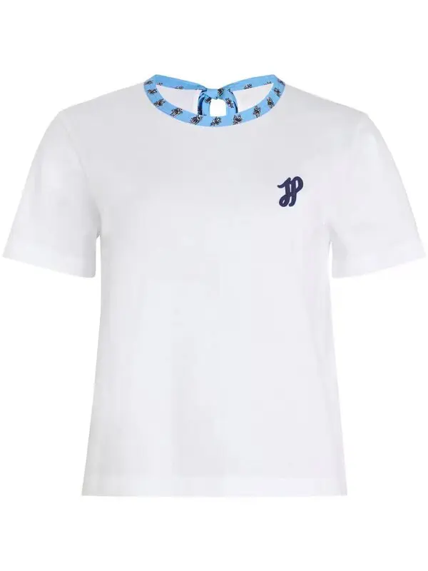Patou Contrast-collar T-shirt - White