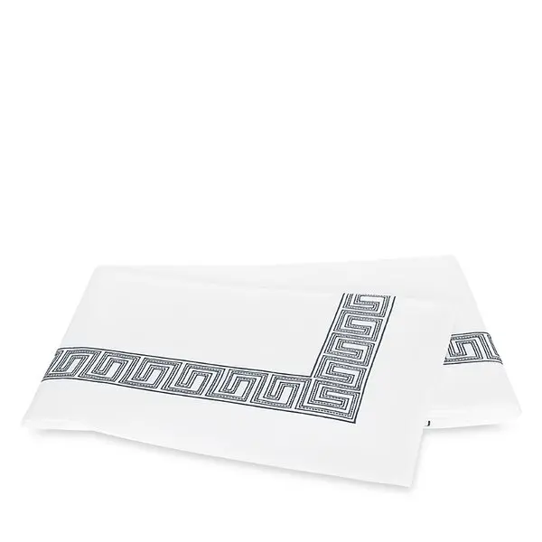 MATOUK Ophelia Percale Flat Sheet, Full/queen - Indigo