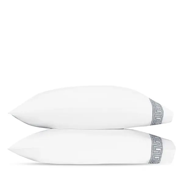 MATOUK Ophelia Percale Pillowcase Pair, Standard - Indigo