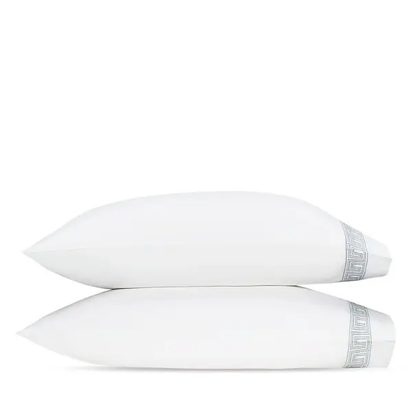 MATOUK Ophelia Percale Pillowcase Pair, Standard - Silver