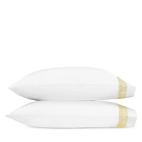MATOUK Ophelia Percale Pillowcase Pair, King - Lemon