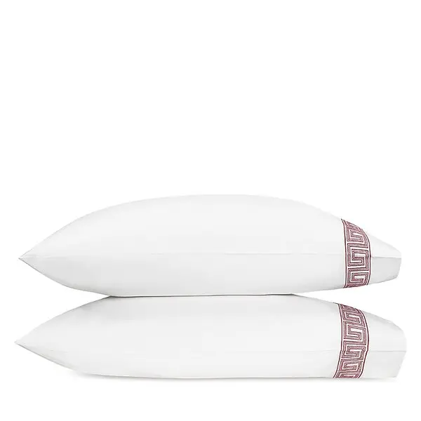 MATOUK Ophelia Percale Pillowcase Pair, King - Red