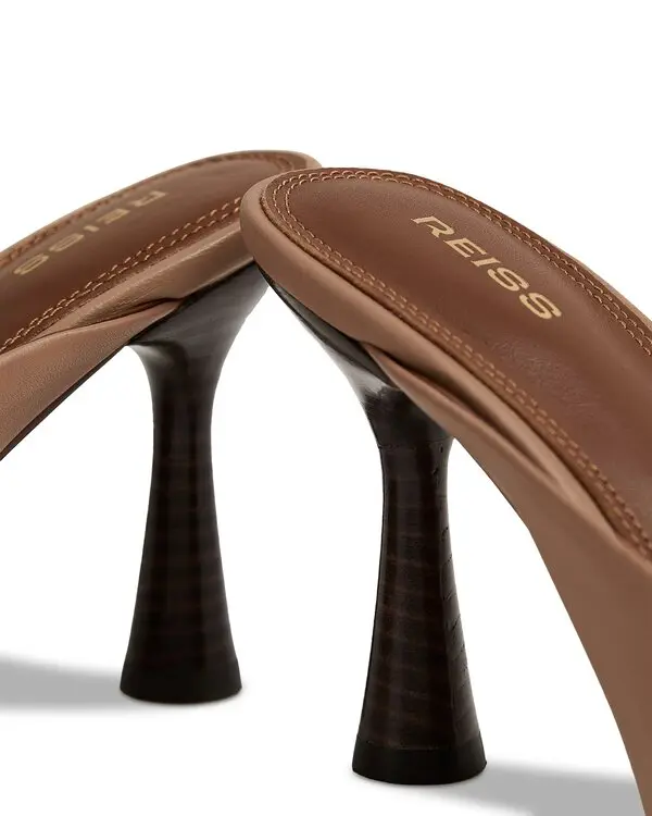 REISS Justine Square Mule Heel Shoes