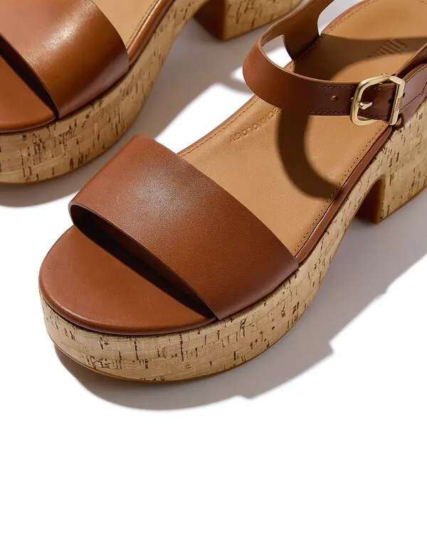 Fitflop Cork Platform Sandals - Deep Tan