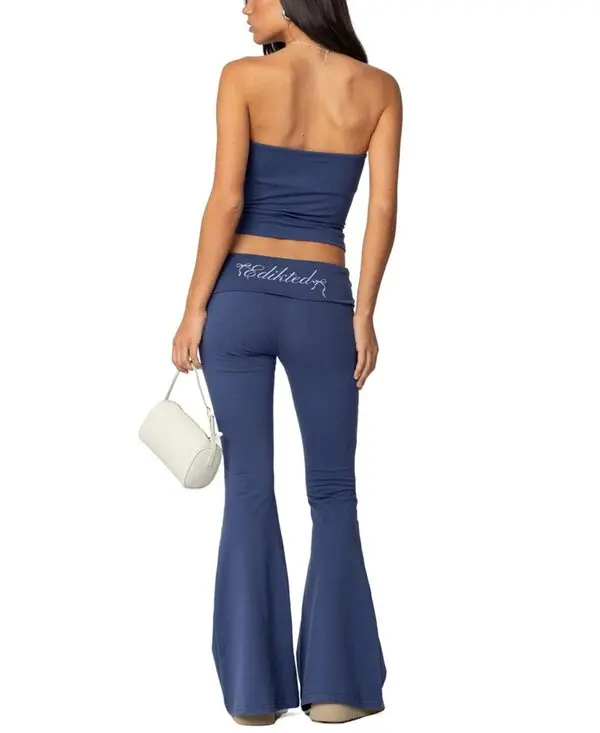 EDIKTED Aiyana Bow Tube Top - Blue
