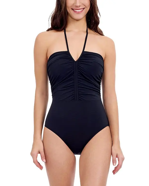 GOTTEX Halter Bandeau One Piece Swimsuit - Black