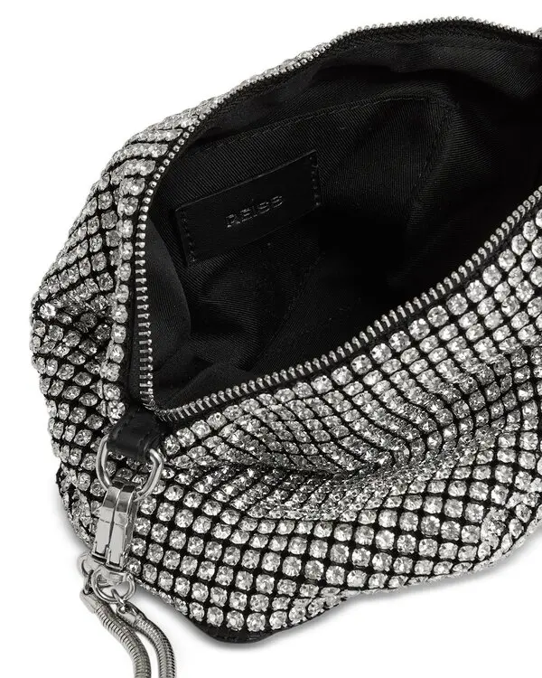 REISS Leah Crystal Pouch - Silver