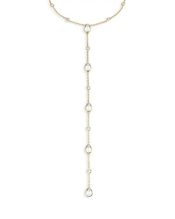 Ettika Cubic Zirconia Lariat Necklace - Gold/clear