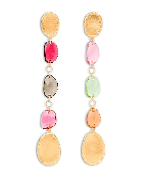 Marco Bicego 18k Yellow Lunaria Tourmaline Drop Earrings - Gold