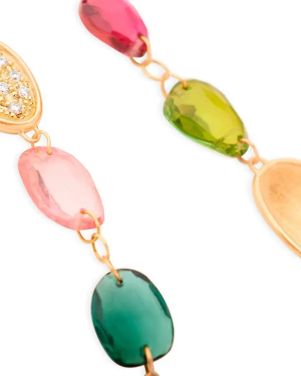 Marco Bicego 18k Yellow Lunaria Tourmaline & Diamond Earrings - Gold