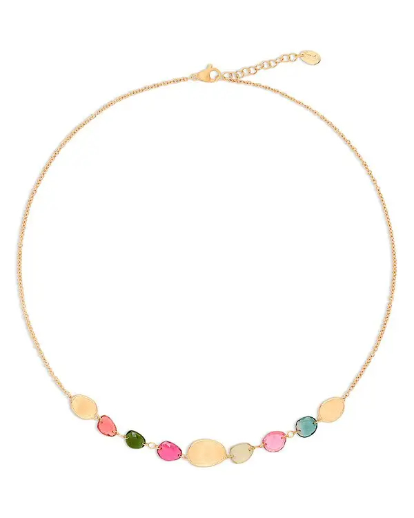 Marco Bicego 18k Yellow Lunaria Tourmaline Collar Necklace - Gold