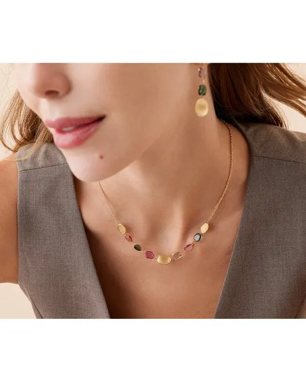 Marco Bicego 18k Yellow Lunaria Tourmaline Collar Necklace