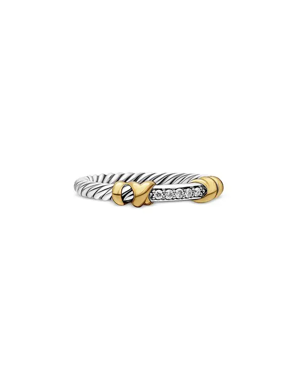 David Yurman Petite Helena Wrap Band Ring, 4mm - Silver/gold