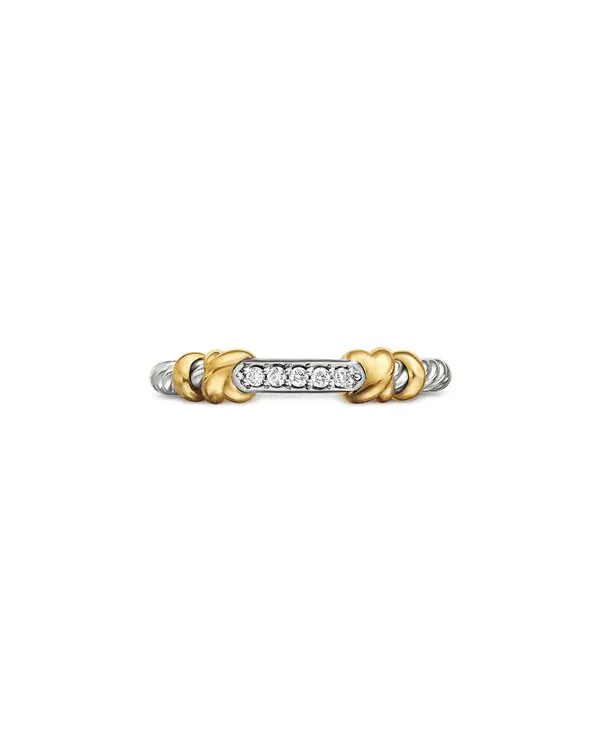 David Yurman Petite Helena Wrap Band Ring, 4mm - Silver/gold