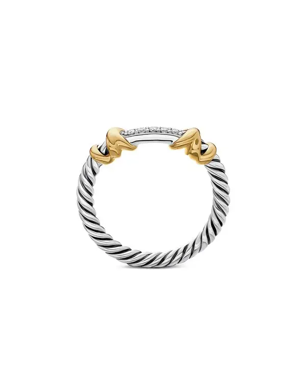 David Yurman Petite Helena Wrap Band Ring, 4mm - Silver/gold