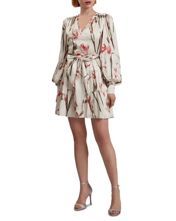 Ted Baker London Floral Tie Waist Mini Dress