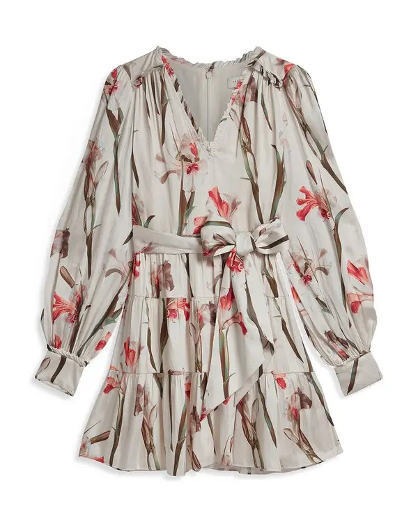 Ted Baker London Floral Tie Waist Mini Dress