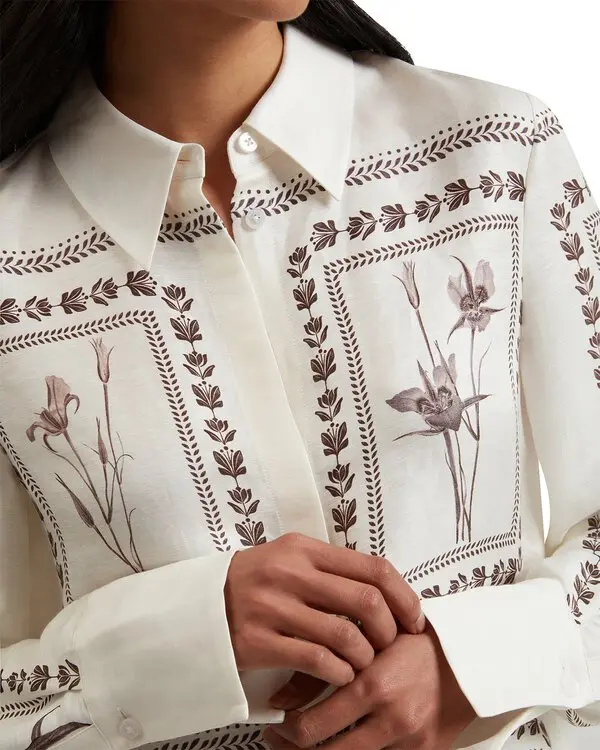 Ted Baker London Simcoa Linen & Silk Longline Shirt