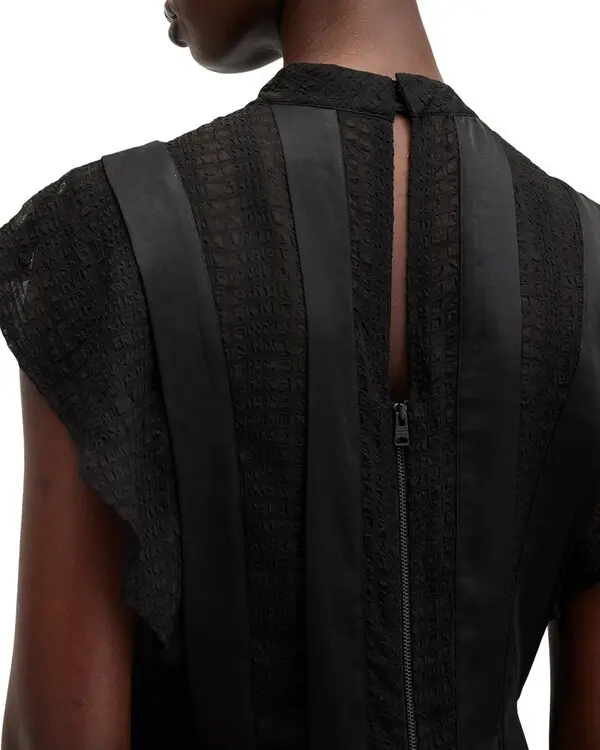 ALLSAINTS Fleur Textured Dress - Black