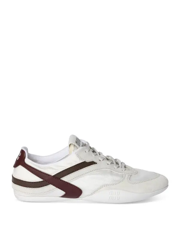 Miu Miu Donna Sneakers - Bianco+amaranto