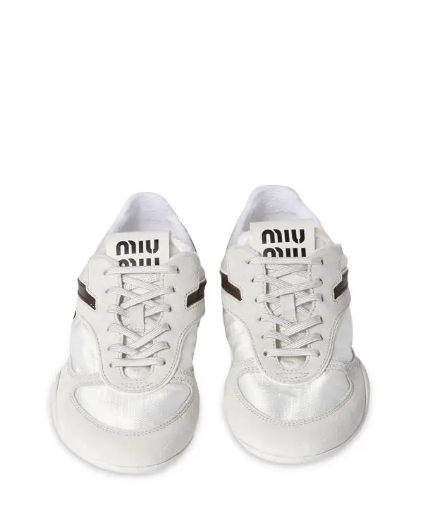 Miu Miu Donna Sneakers - Bianco+amaranto
