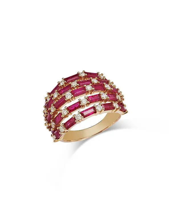 Bloomingdale'S Ruby & Diamond Statement Ring