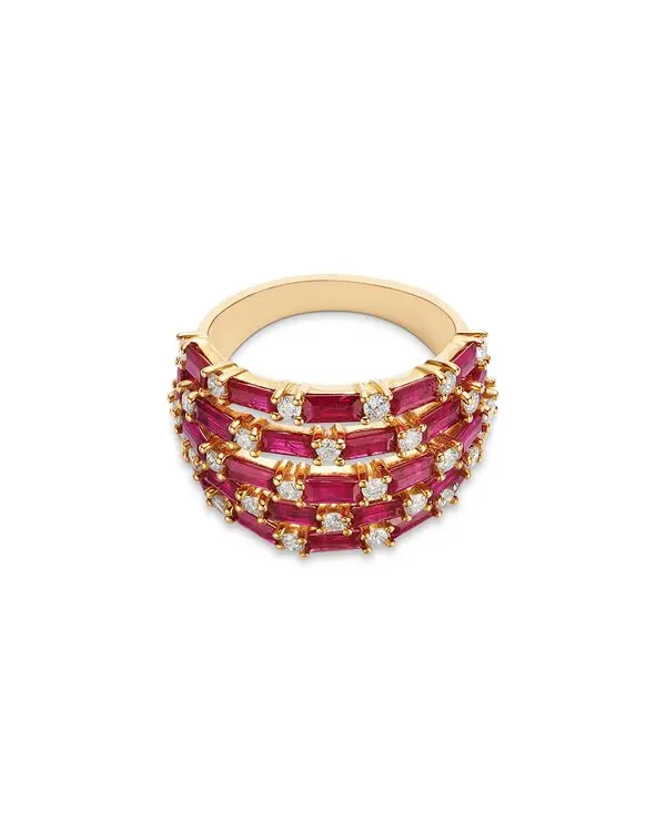 Bloomingdale'S Ruby & Diamond Statement Ring