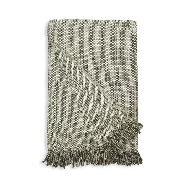 POM POM AT HOME Julian Handwoven Cotton Oversized Throw Blanket - Moss