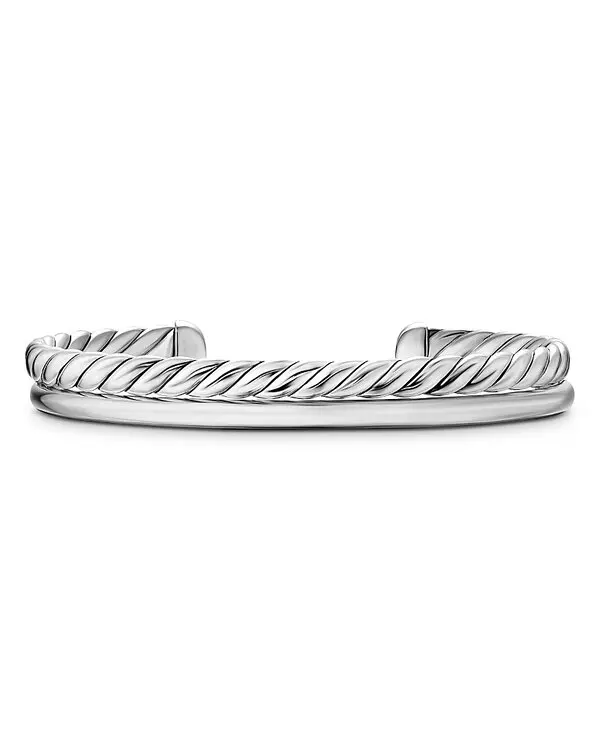David Yurman Dy Mercer Two Row Cuff Bracelet - Silver