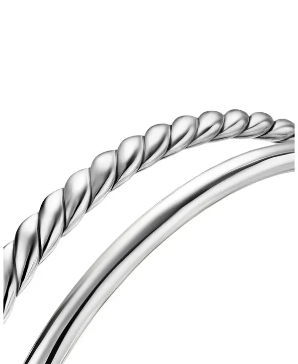 David Yurman Dy Mercer Two Row Cuff Bracelet - Silver