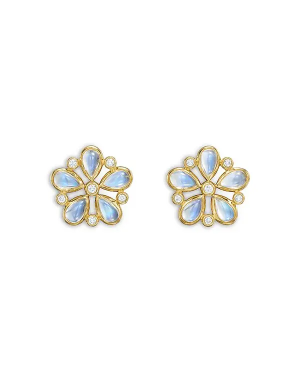 Temple St. Clair 18k Yellow Moonstone And Diamond Earrings - Gold
