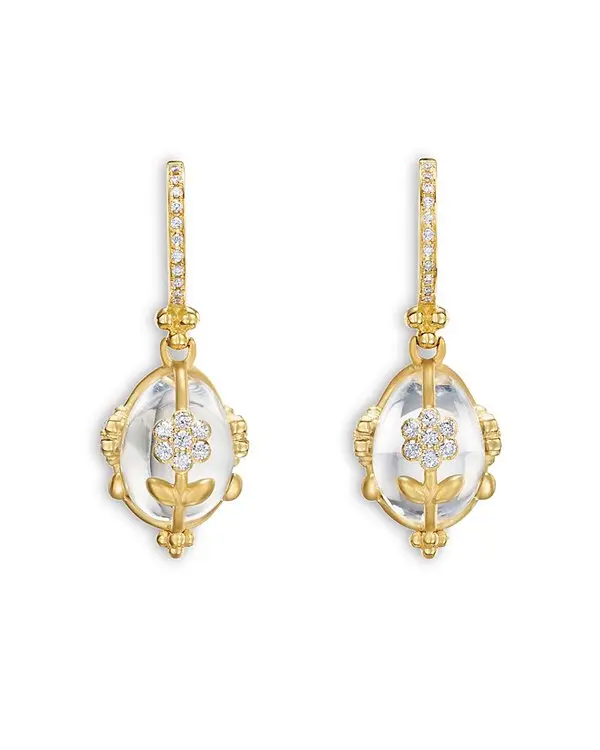 Temple St. Clair 18k Yellow Fiori Amulet Drop Earrings - Gold