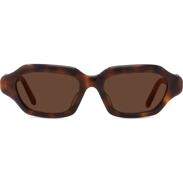 Loewe Slim Rectangular Sunglasses - Dark Havana / Brown Mirror