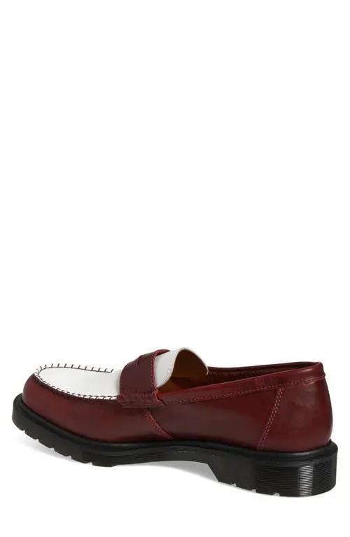 Dr. Martens Penton Two-tone Penny Loafer - Burgundy White Classic Calf