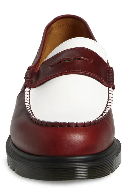 Dr. Martens Penton Two-tone Penny Loafer - Burgundy White Classic Calf