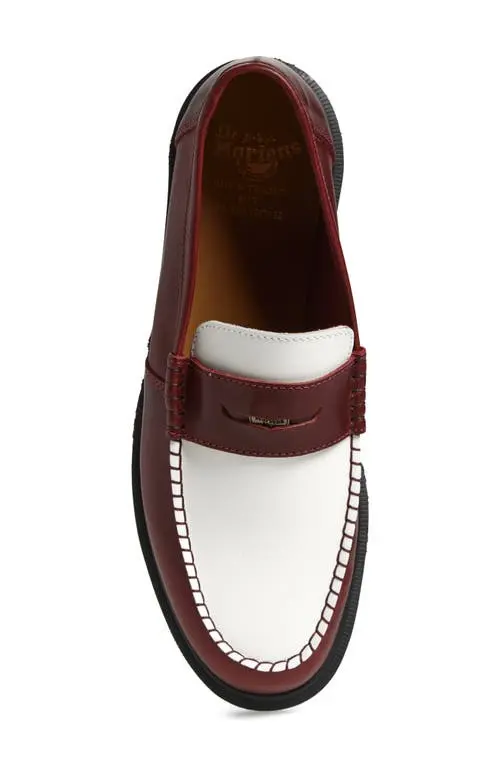 Dr. Martens Penton Two-tone Penny Loafer - Burgundy White Classic Calf