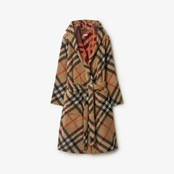 Burberry Check Cotton Robe - Sand