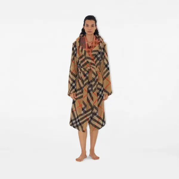 Burberry Check Cotton Robe - Sand