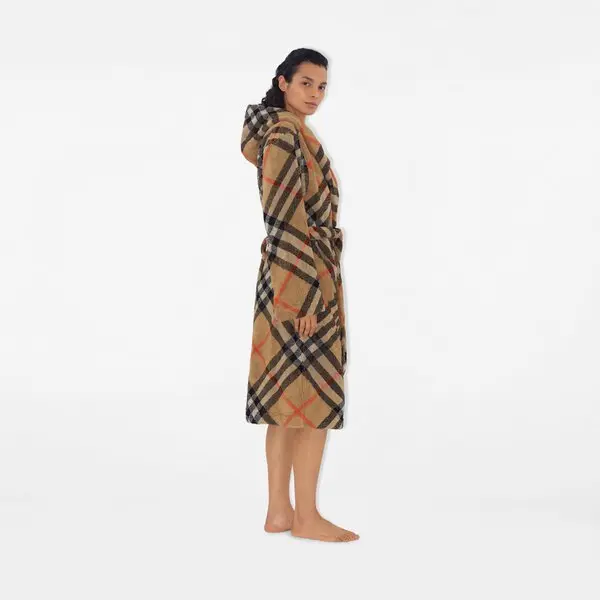 Burberry Check Cotton Robe - Sand