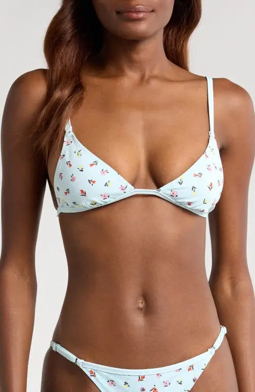 Solid & Striped Lulu Bikini Top - Embroidered Floral Sky